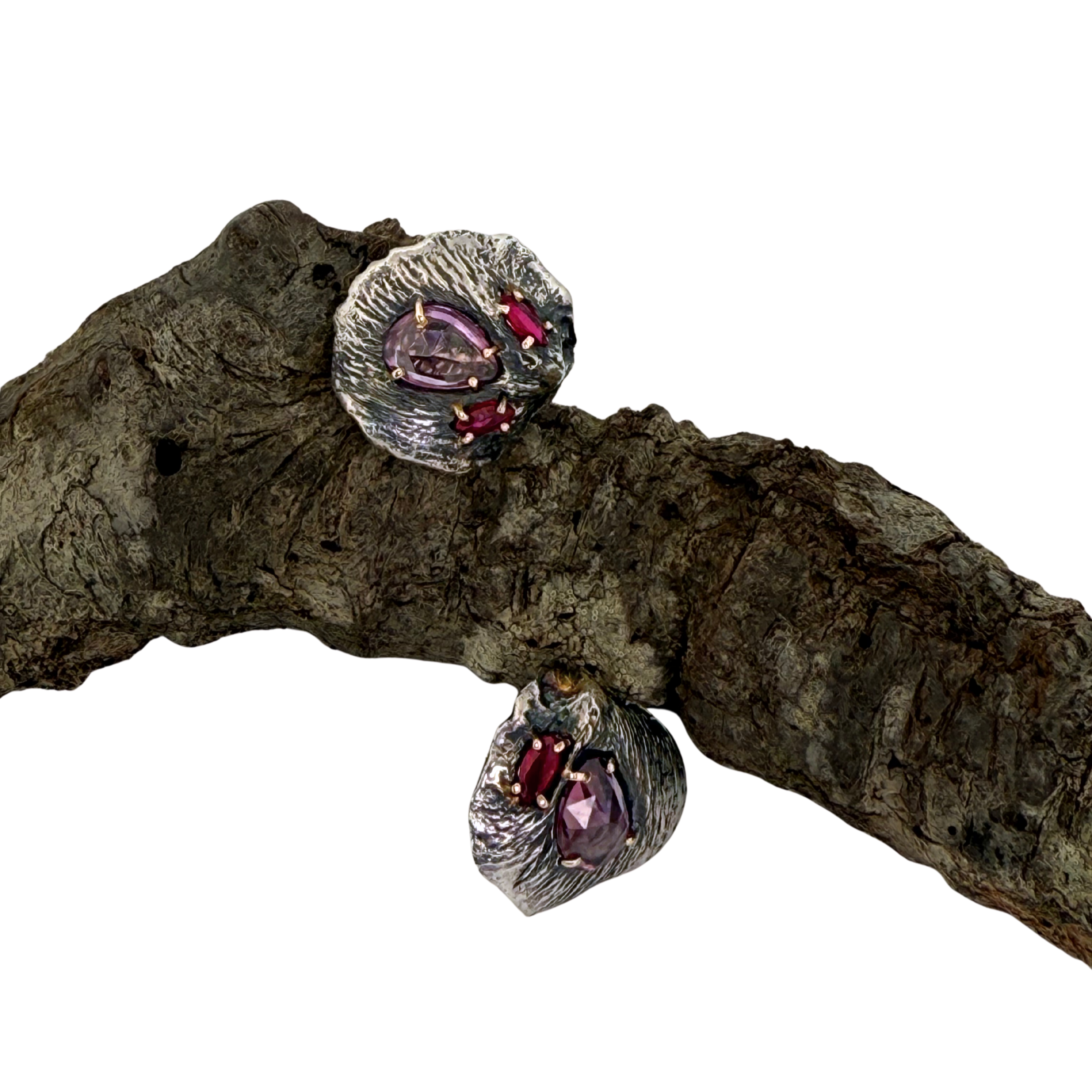 Sapphire and Ruby Petal Studs – Danielle Miller Jewelry