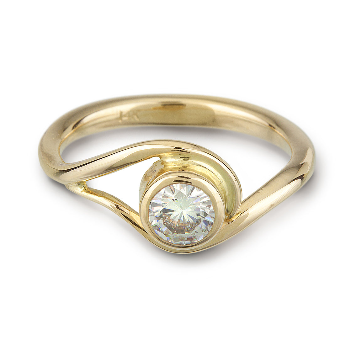 Wave Engagement Ring - white, yellow or rose gold – Danielle Miller Jewelry